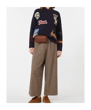 Max Mara Houndstooth Wide Leg Pants