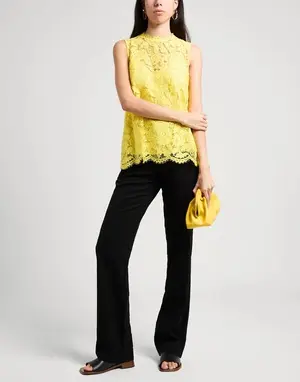 Dolce & Gabbana Solid Sleeveless Lace Top