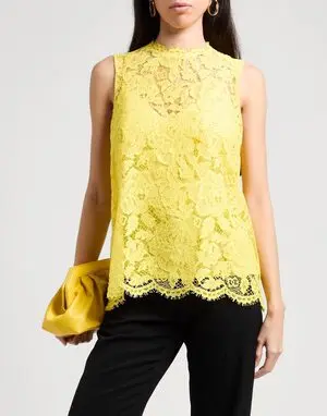 Dolce & Gabbana Solid Sleeveless Lace Top