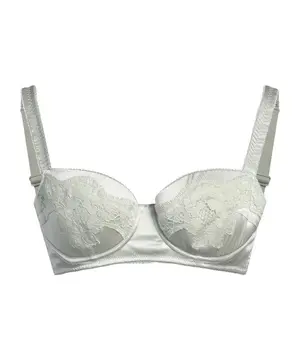 Dolce & Gabbana Satin Lace Bra - Gray