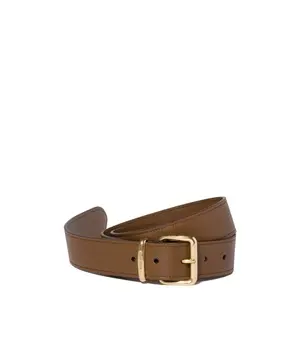 Miu Miu Miu Miu Nappa Leather Belt With Metal Buckle Oak