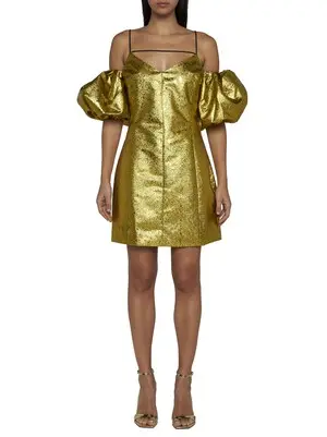 Stine Goya Metallic Bubble Sleeve Dress