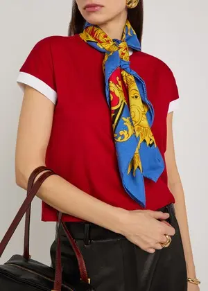 Versace Foulard Printed Silk Twill Scarf