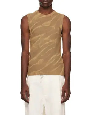 DION LEE Sunfade Crinkle-print Tank Top - Brown