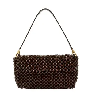 Staud Timmy Beaded Shoulder Bag - Black