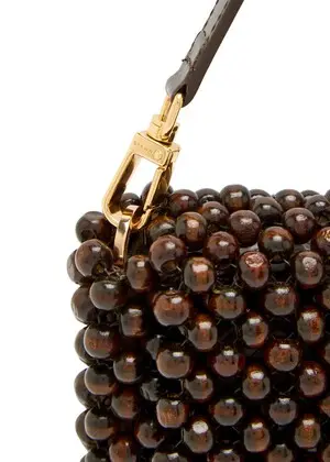 Staud Timmy Beaded Shoulder Bag - Black