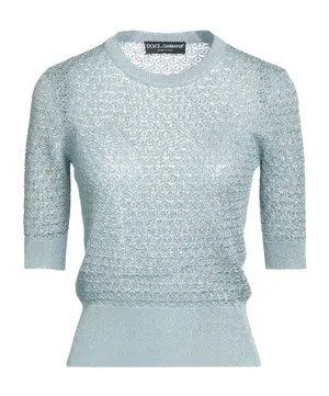 Dolce & Gabbana Solid Color Knit Sweater - Gray