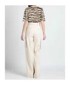 GANNI Zebra Print Satin Cropped Top