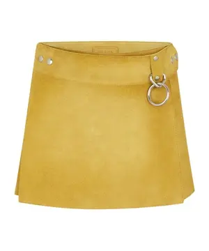 Prada Suede Mini Skirt With Metal Ring Detail