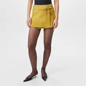 Prada Suede Mini Skirt With Metal Ring Detail