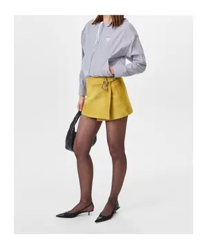 Prada Suede Mini Skirt With Metal Ring Detail