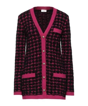 Saint Laurent V-neck Long Sleeve Cardigan With Button Placket And Pockets - Black