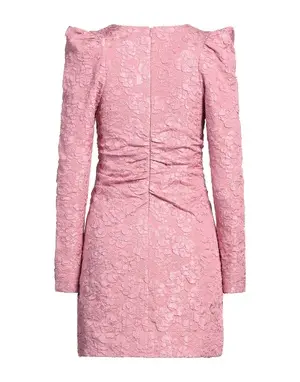 GANNI Long Sleeve Ruched V-neck Dress