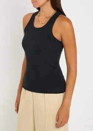Vince Ribbed Stretch-jersey Tank