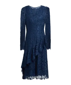 Dolce & Gabbana Lace Long Sleeve Dress - Blue