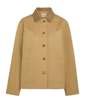 Khaite Wyatt Suede And Cotton Jacket - Nude
