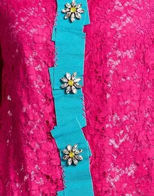 Dolce & Gabbana Lace Shirt Dress With Crystal Embellishments