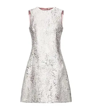 Dolce & Gabbana Metallic Jacquard Sleeveless Crewneck Dress - White