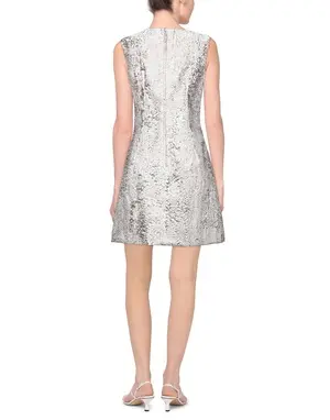 Dolce & Gabbana Metallic Jacquard Sleeveless Crewneck Dress