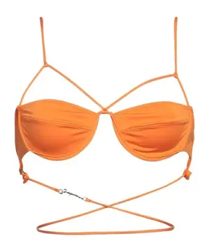 Jacquemus Half-cup Bikini Top With Logo - Orange