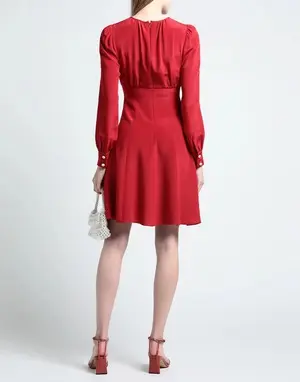 Dolce & Gabbana Minimalist Satin Long Sleeve Dress