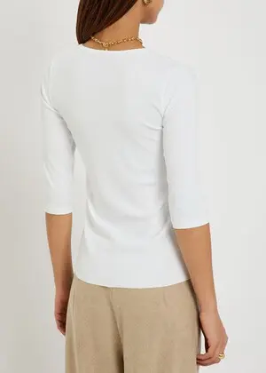 Vince Ribbed Stretch-jersey Top