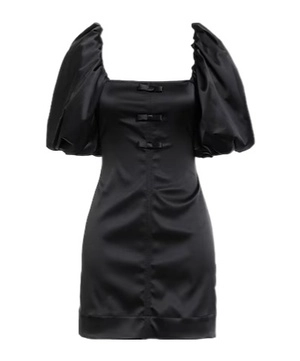 GANNI Short Sleeve Square Neck Dress