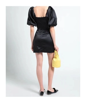 GANNI Short Sleeve Square Neck Dress