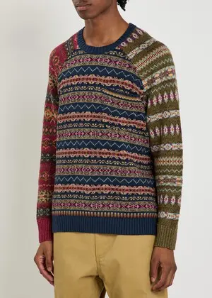 Polo Ralph Lauren Patterned Intarsia Linen And Cotton-blend Jumper