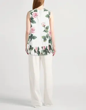 Dolce & Gabbana Sleeveless Peplum Top With Floral Print