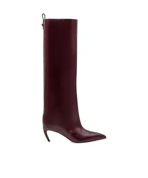 Attico 65mm Lea Pointed-toe Leather Boots
