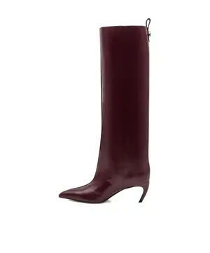 Attico 65mm Lea Pointed-toe Leather Boots