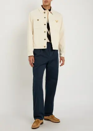 Valentino Garavani Logo-embroidered Twill Chino Trousers