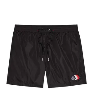 Moncler Elastic Waist Swim Trunks - Black