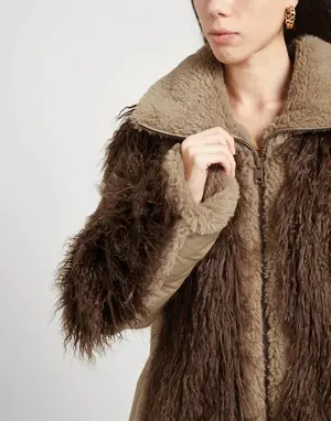 DIESEL® Two-tone Teddy Fleece Coat