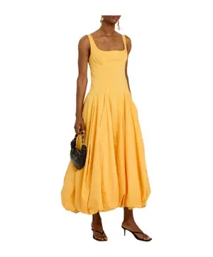 Simkhai Cotton-blend Poplin Midi Dress - Yellow