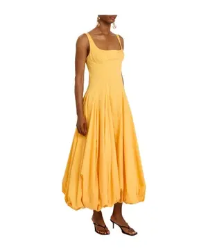 Simkhai Cotton-blend Poplin Midi Dress - Yellow