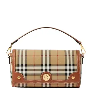 Burberry Checkered Flap Shoulder Bag - Brown