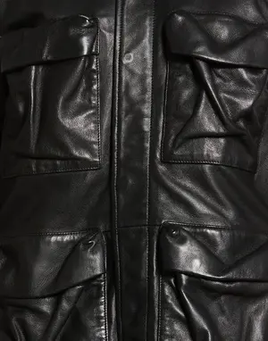 DIESEL® Minimalist Solid Color Leather Jacket
