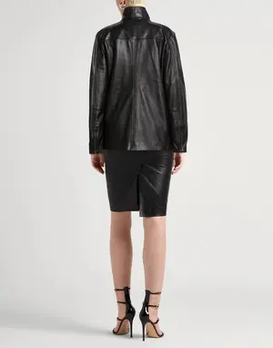 DIESEL® Minimalist Solid Color Leather Jacket