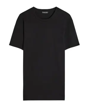TOM FORD Perforated Cotton T-shirt - Black