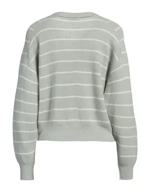 Brunello Cucinelli Striped V-neck Long Sleeve Sweater