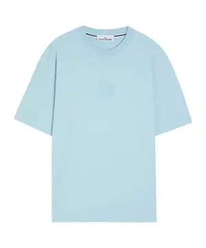Stone Island Logo-print Cotton T-shirt - Blue