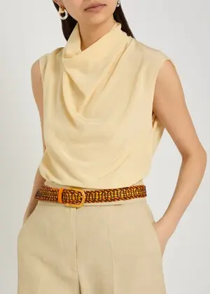 Gabriela Hearst Sam Woven Leather Belt