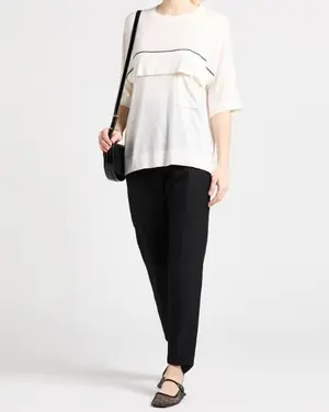 Brunello Cucinelli Short-sleeved Knitwear With Chest Pocket