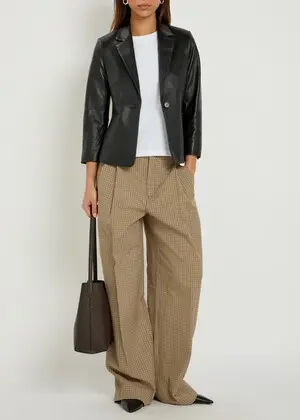 Vince Shrunken Leather Blazer