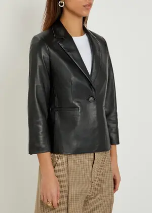 Vince Shrunken Leather Blazer