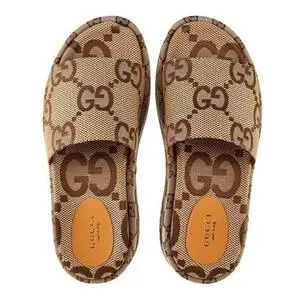 Gucci Gg Pattern Platform Slides