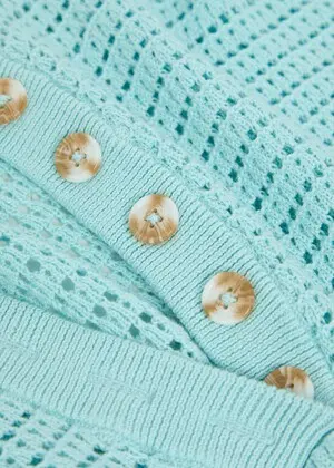 Varley Cotton Hollow-out Short Sleeve Top