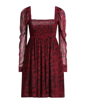 GANNI Printed Dress With Square Neckline And Long Sleeves